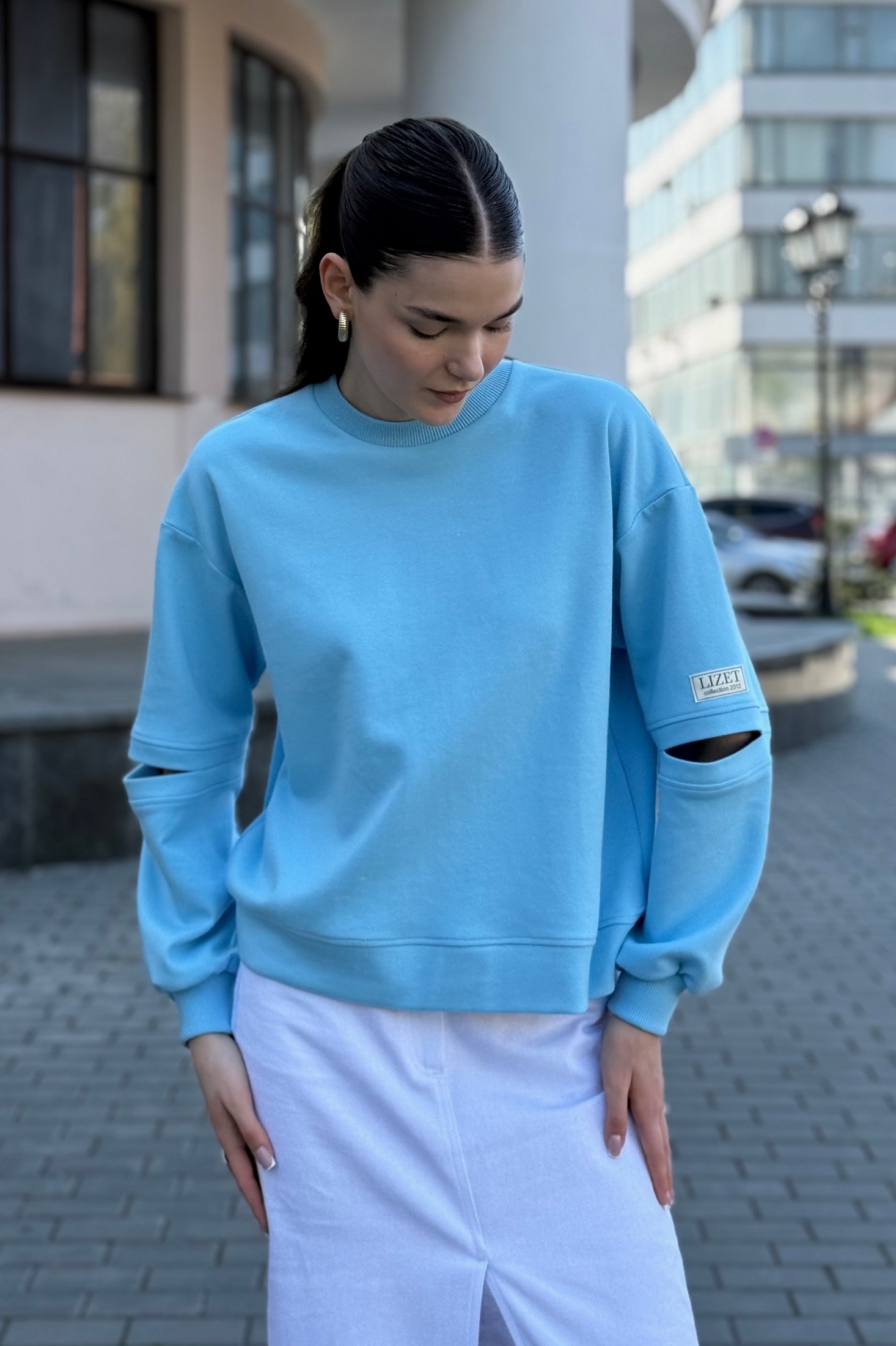 Джемпер 472 голубой Lizet collection купить в интернет магазине Велесмода