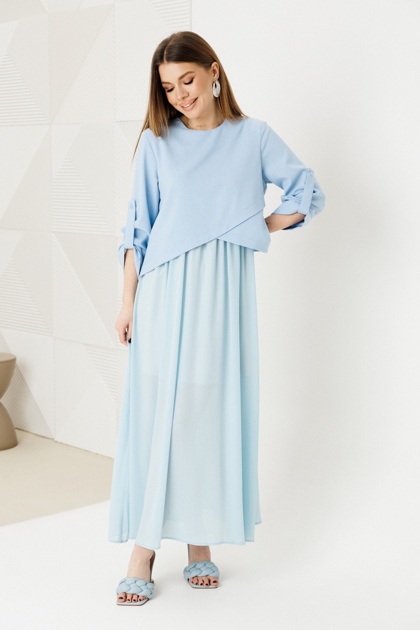 Платье 1007-10 голубой Ambera style купить в интернет магазине | в наличии