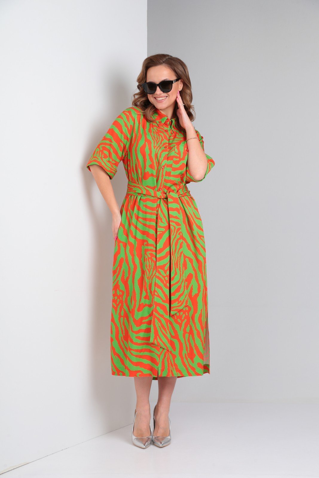 Платье 002 зелёный Andrea Fashion купить в интернет магазине Велесмода