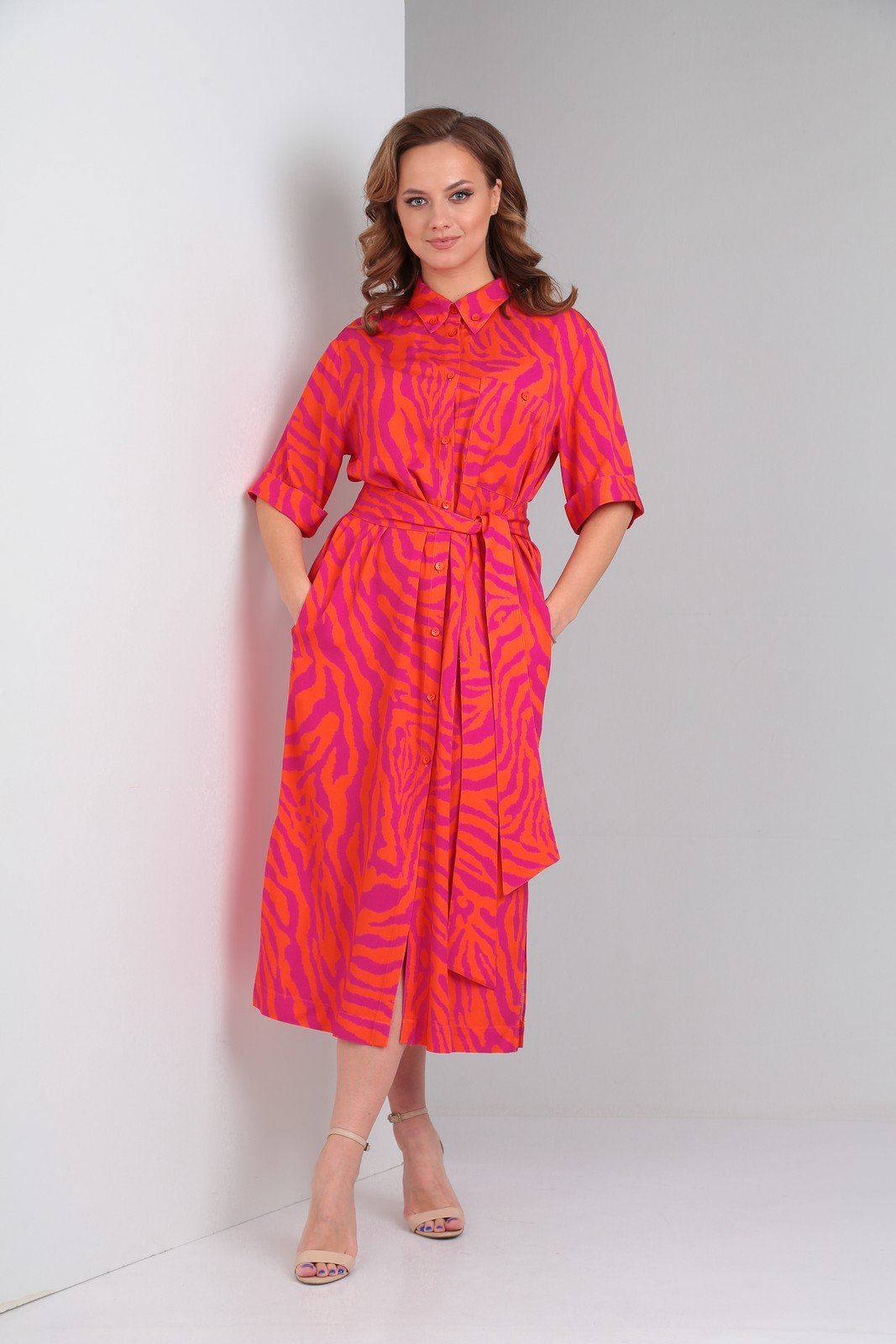 Платье 002 фуксия Andrea Fashion купить в интернет магазине Велесмода