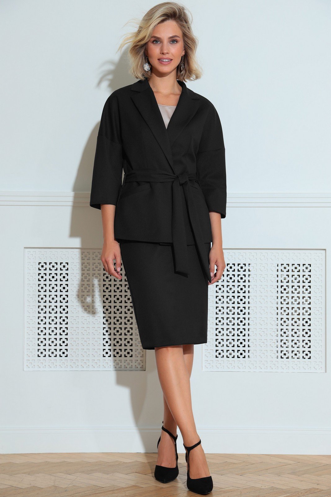 Костюм с юбкой 30197 черный LeNata купить в интернет магазине | в наличии