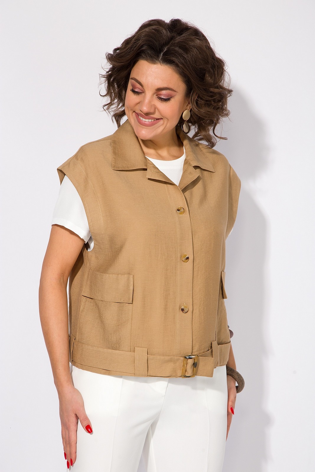 Жилет+футболка 1427 песок Liliana-style купить в интернет магазине | в ...