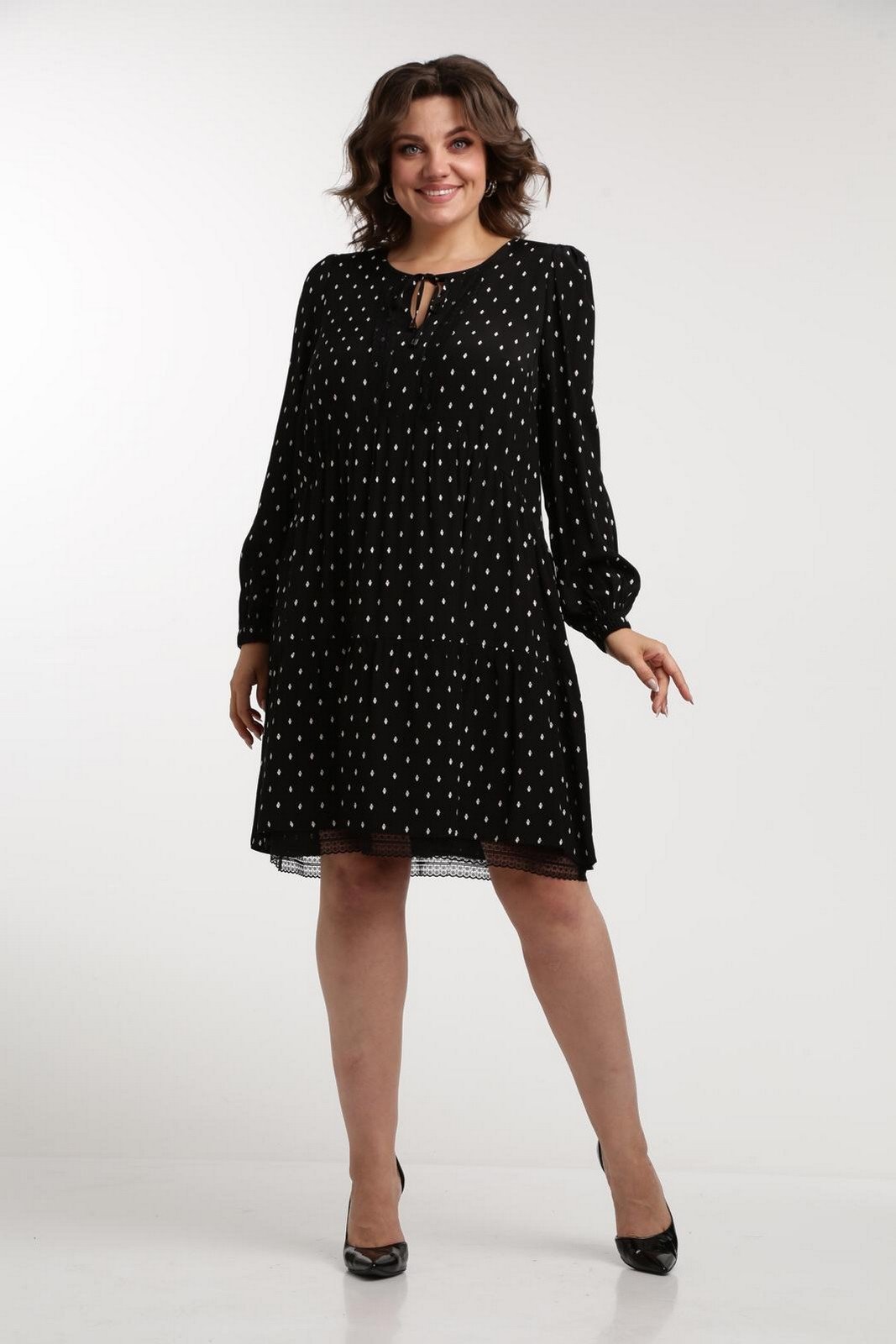 Платье 1035 черный + ромбы Milora купить в интернет магазине | в наличии