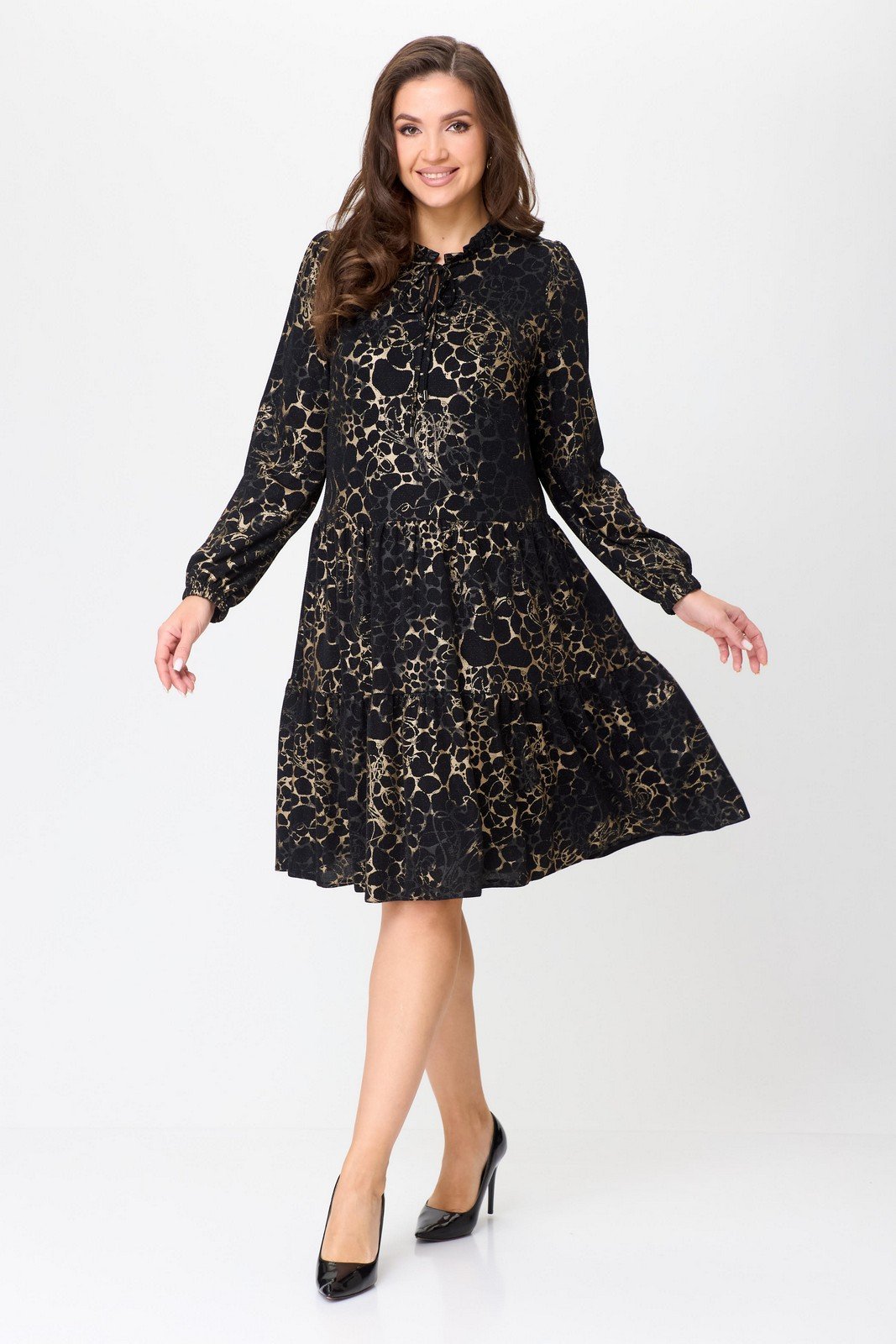 Платье 1137 черное + золото Milora купить в интернет магазине | в наличии