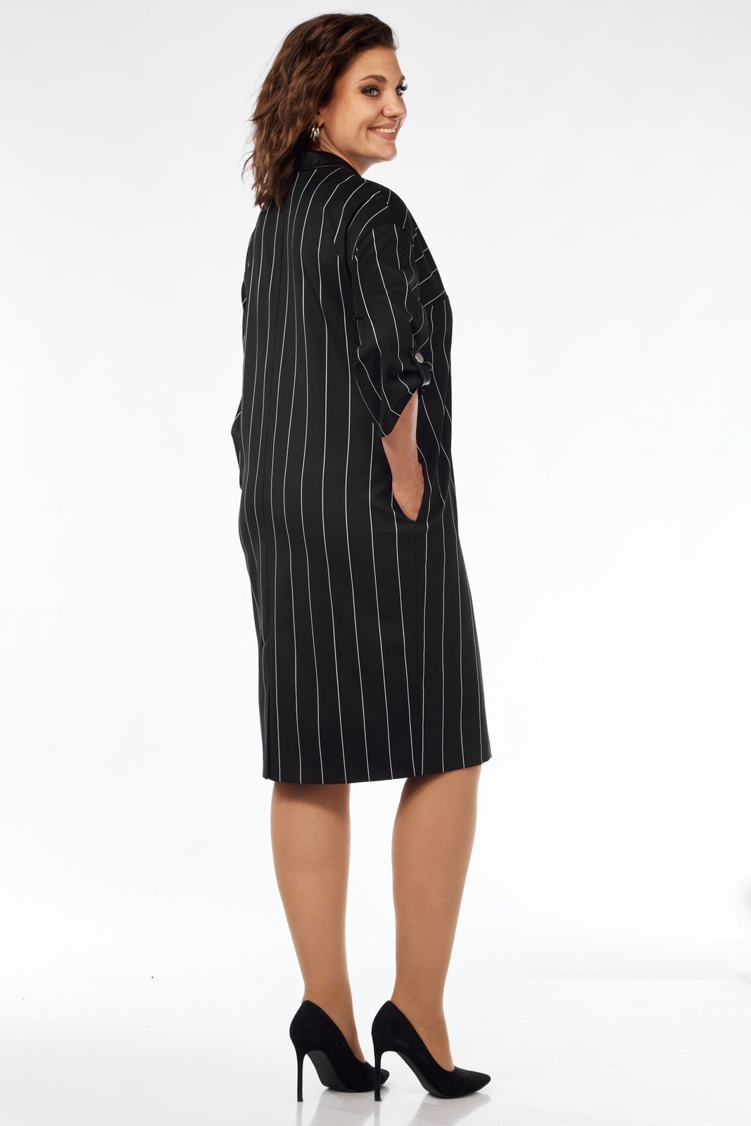 Платье 1147 черный + полоска Milora купить в интернет магазине Велесмода