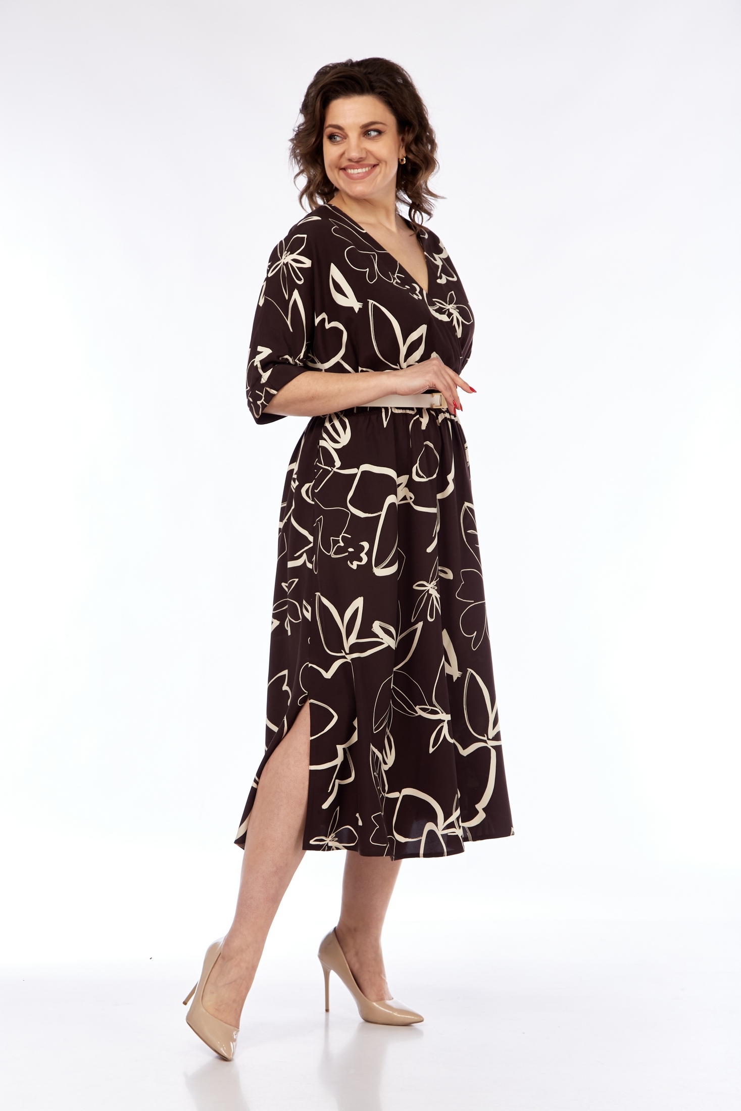 Платье 1330 кофе + молоко Milora купить в интернет магазине Велесмода