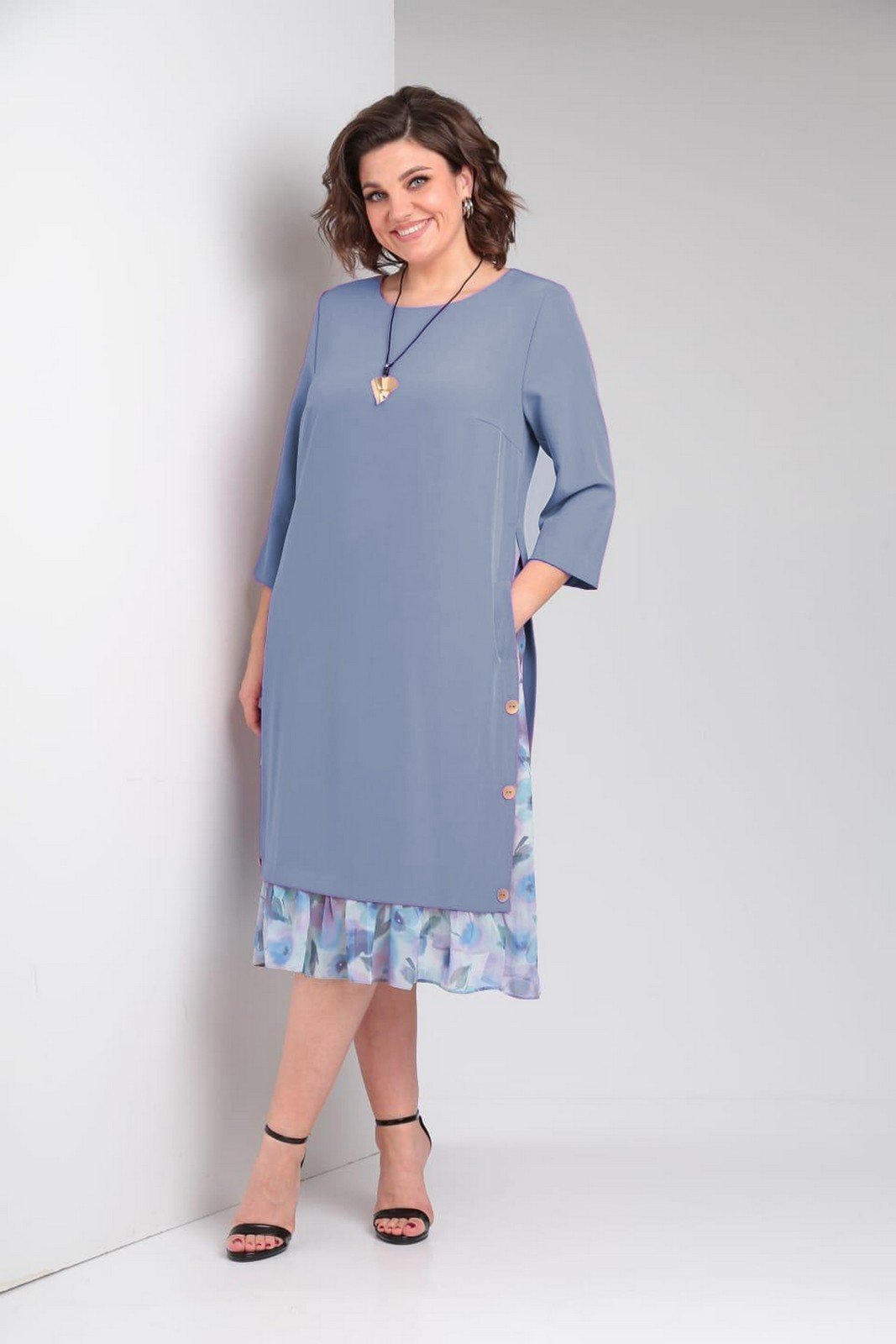 Платье 758 серо-голубой Milora купить в интернет магазине | в наличии