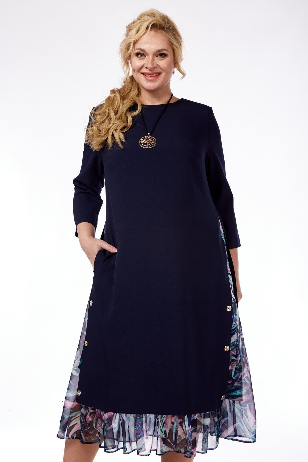 Платье 758 серо-голубой Milora купить в интернет магазине Велесмода