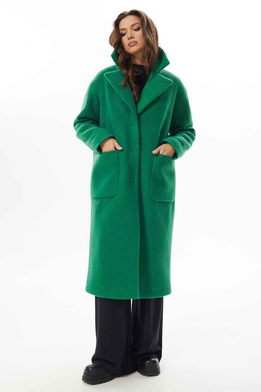 Пальто 854-1 зеленый MisLana купить в интернет магазине | в наличии