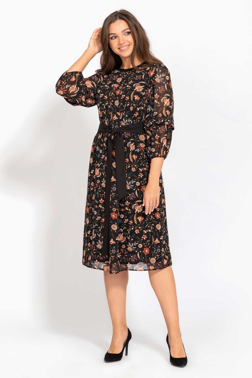 Платье 883 цветы MisLana купить в интернет магазине Велесмода