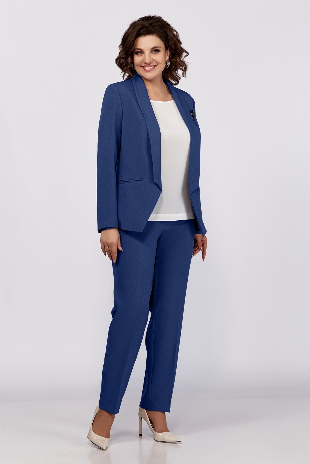 Костюм брючный 867 кобальт Ольга Стиль купить в интернет магазине Велесмода
