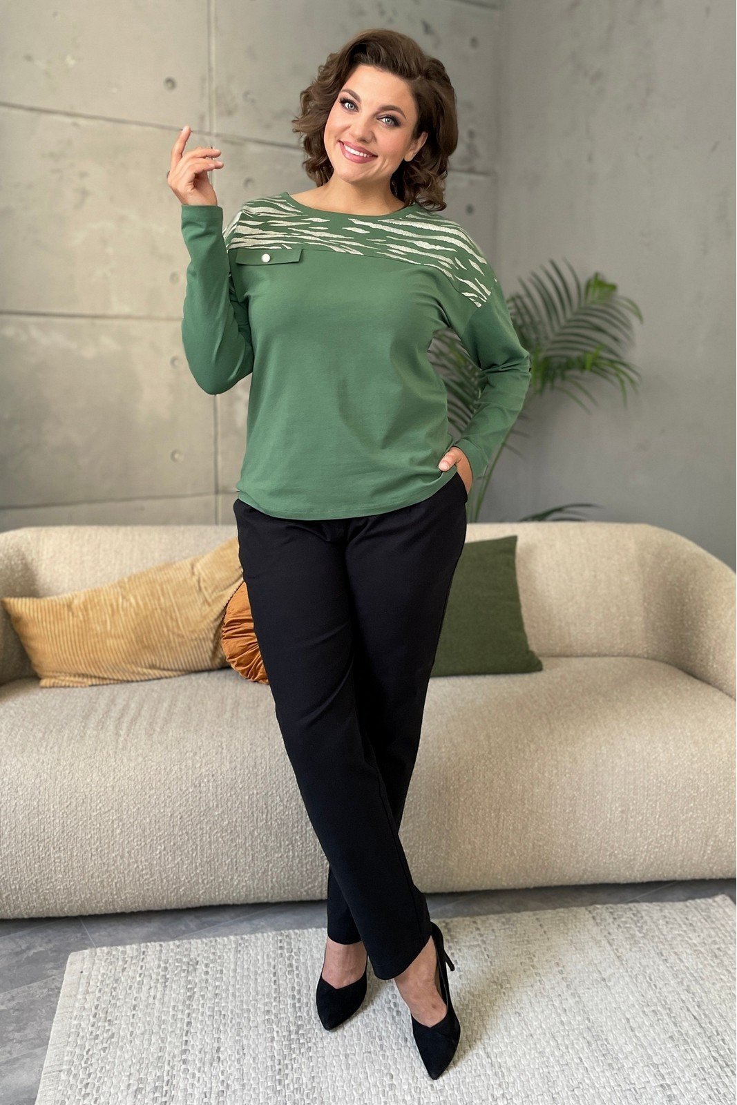 Джемпер 2135 дл. р зеленый Rumoda купить в интернет магазине Велесмода