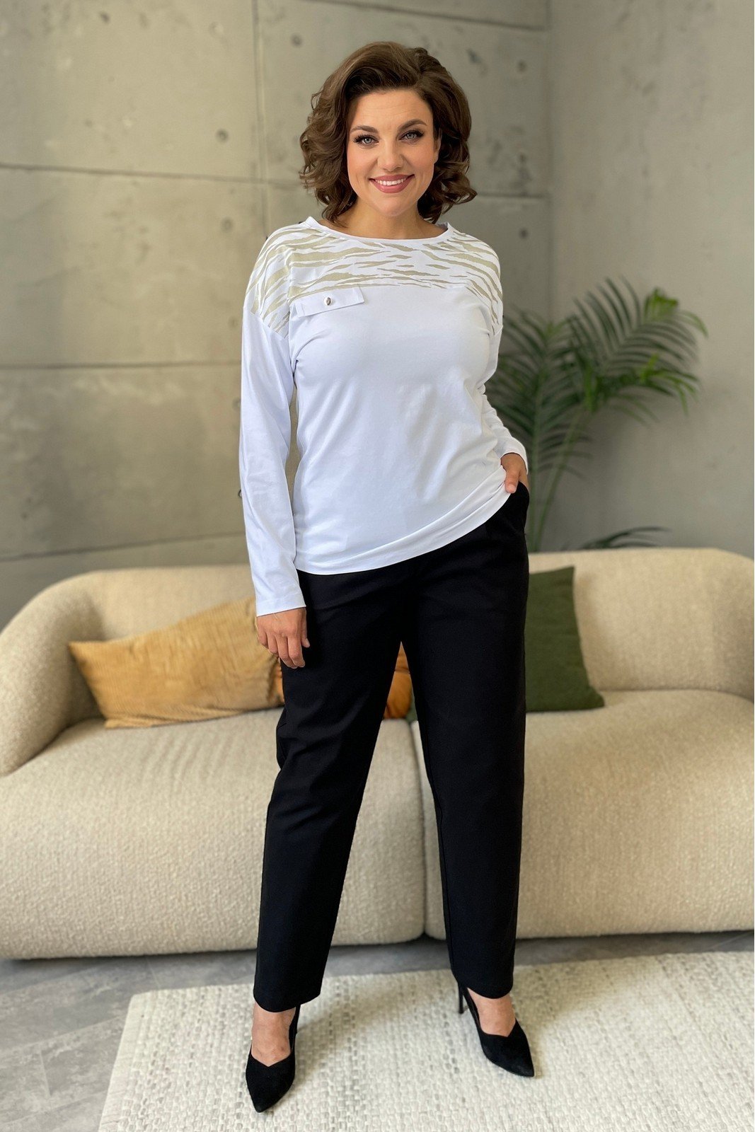 Джемпер 2135 дл. р белый Rumoda купить - 19% скидка | в наличии