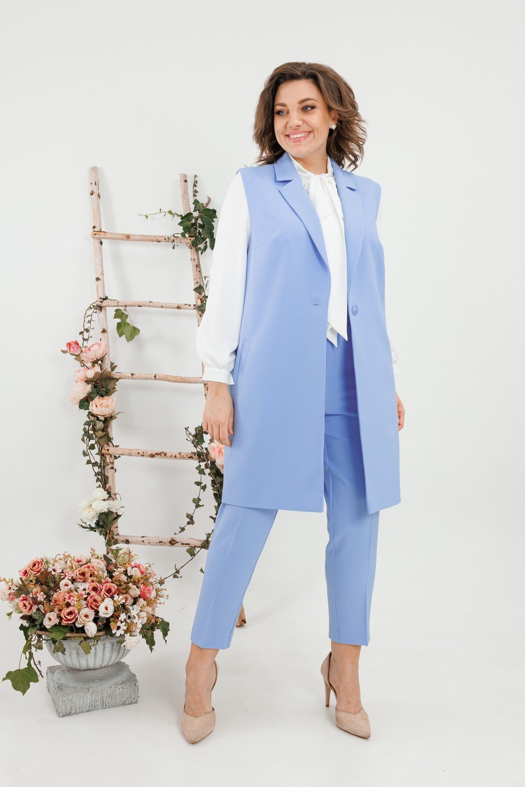 Костюм брючный 130560 небесно-голубой SandyNA купить в интернет ...