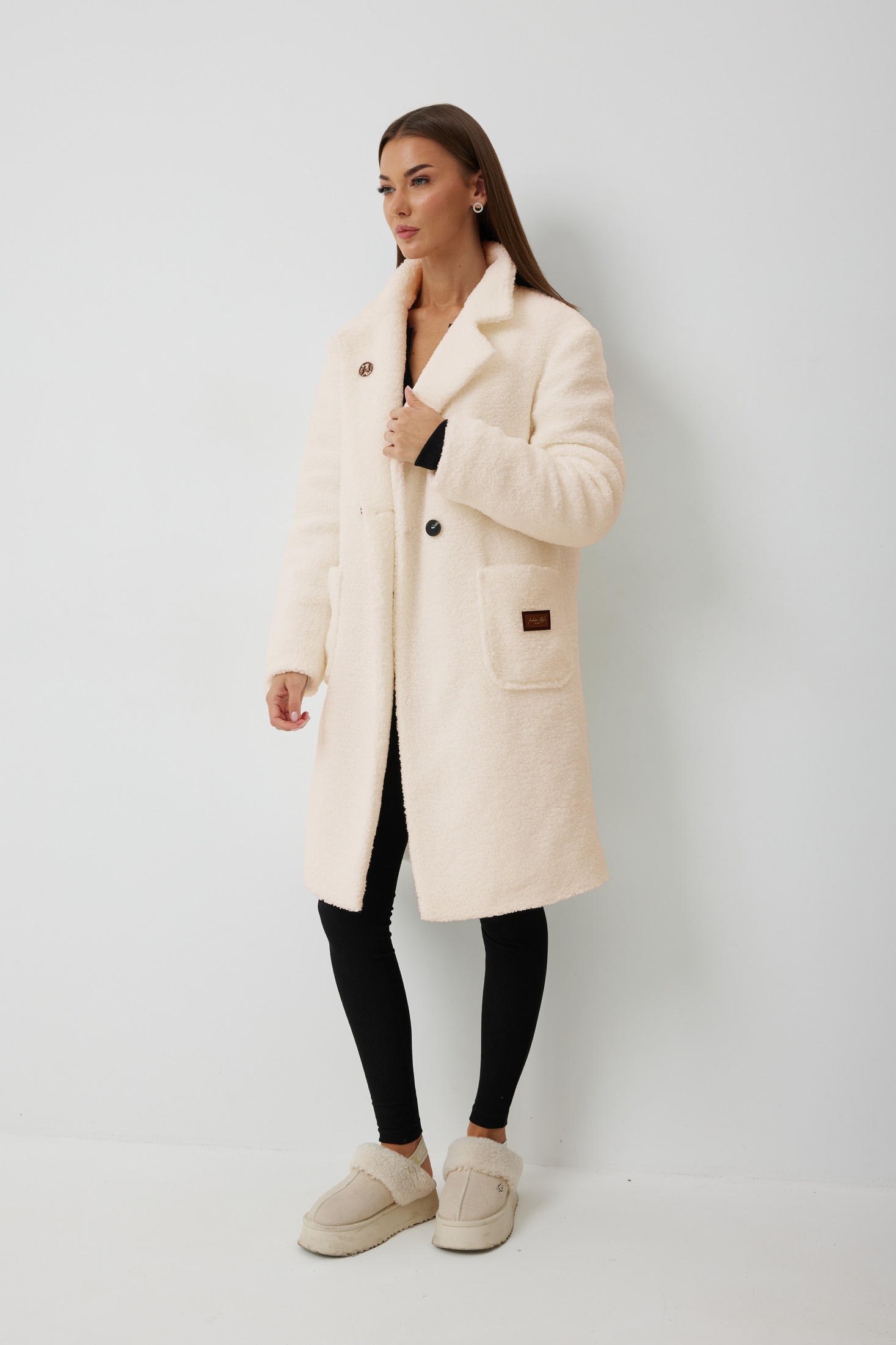 Пальто 1057 бежевый V&N fashion купить в интернет магазине Велесмода