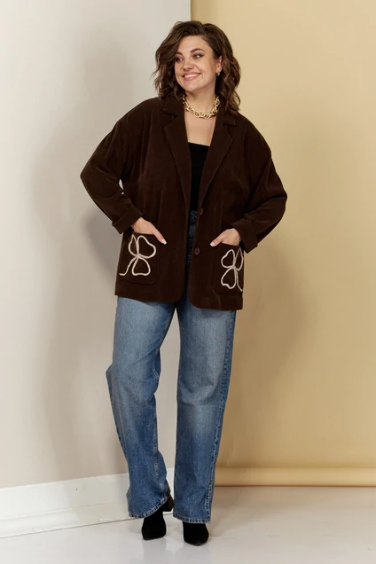 Пиджак 086 шоколадный AVA fashion купить в интернет магазине Велесмода