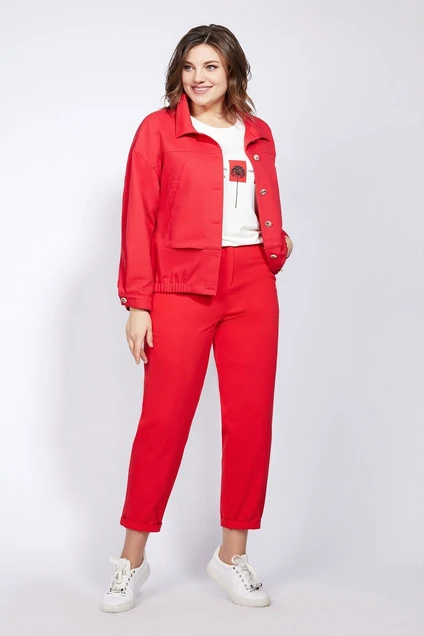 Костюм брючный 1100-1 красный Milora купить в интернет магазине Велесмода