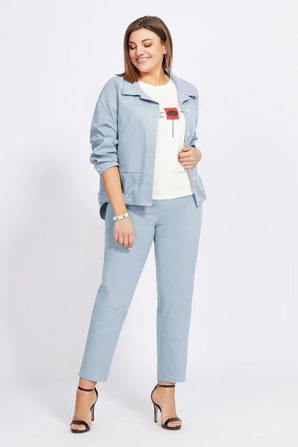 Костюм брючный 1100-1 голубой Milora купить в интернет магазине Велесмода
