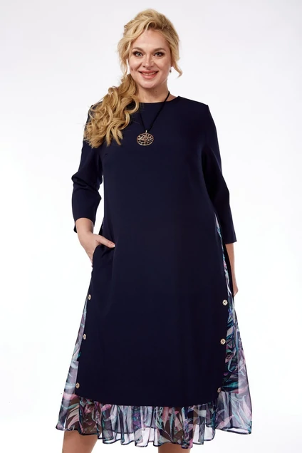 *Платье 758 серо-голубой Milora купить в интернет магазине Велесмода