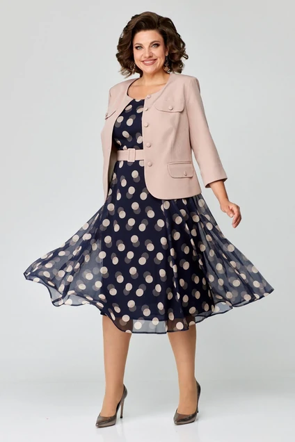 *Костюм с платьем 979-1 горохи Milora купить в интернет магазине Велесмода